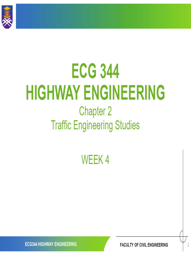 Week 4 ECG344 Chapter 2 - Edited | PDF | Traffic | Highway