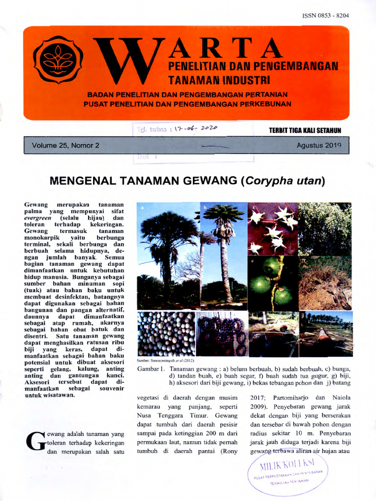 Warta Penelitian Dan Pengembangan Tanaman Industri v25 n2 2019 | PDF