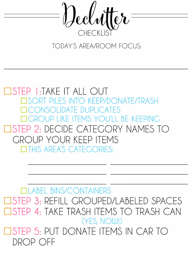 YI Declutter Checklist | PDF