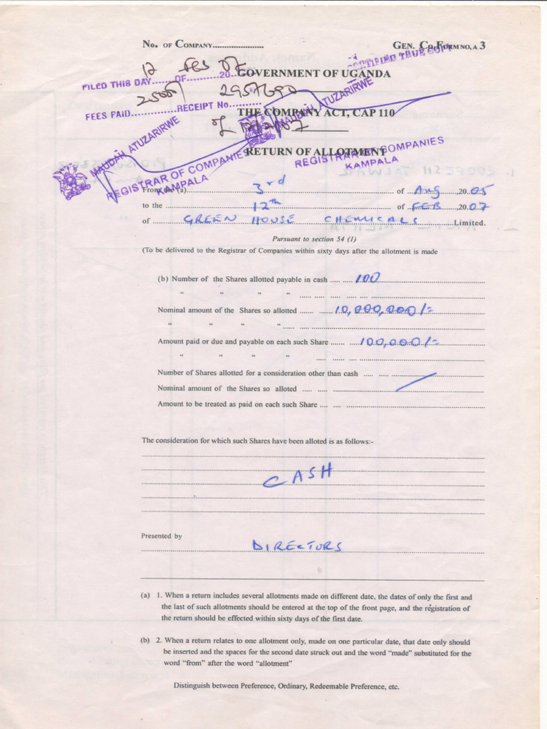 share allotment form | PDF