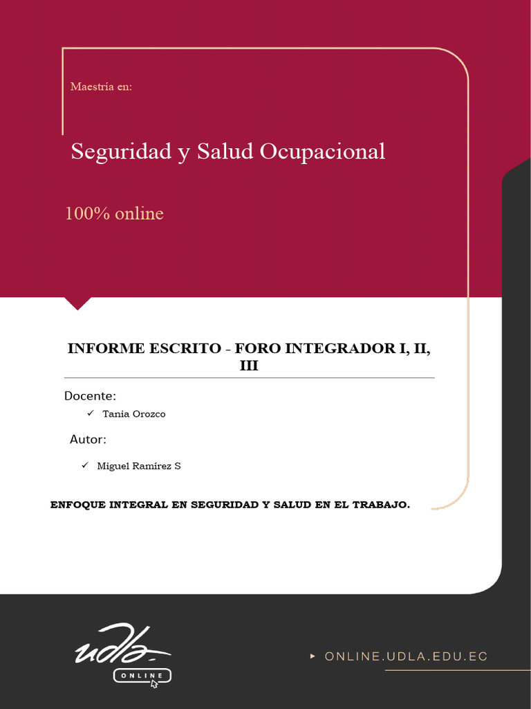 S2 Informe Escrito - Foro Integrador I - II - III - P4 - RamírezM | PDF