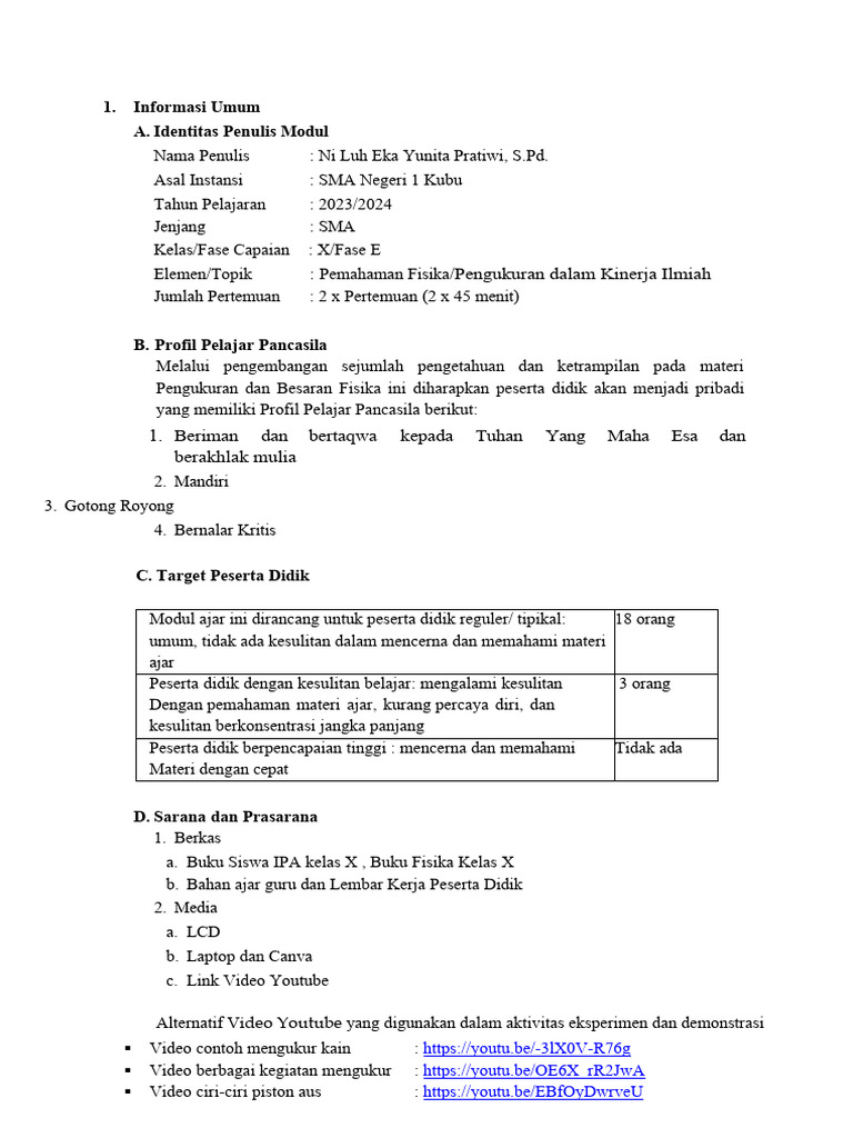 Modul Ajar PBL Bener | PDF Modul Ajar PBL Bener | PDF