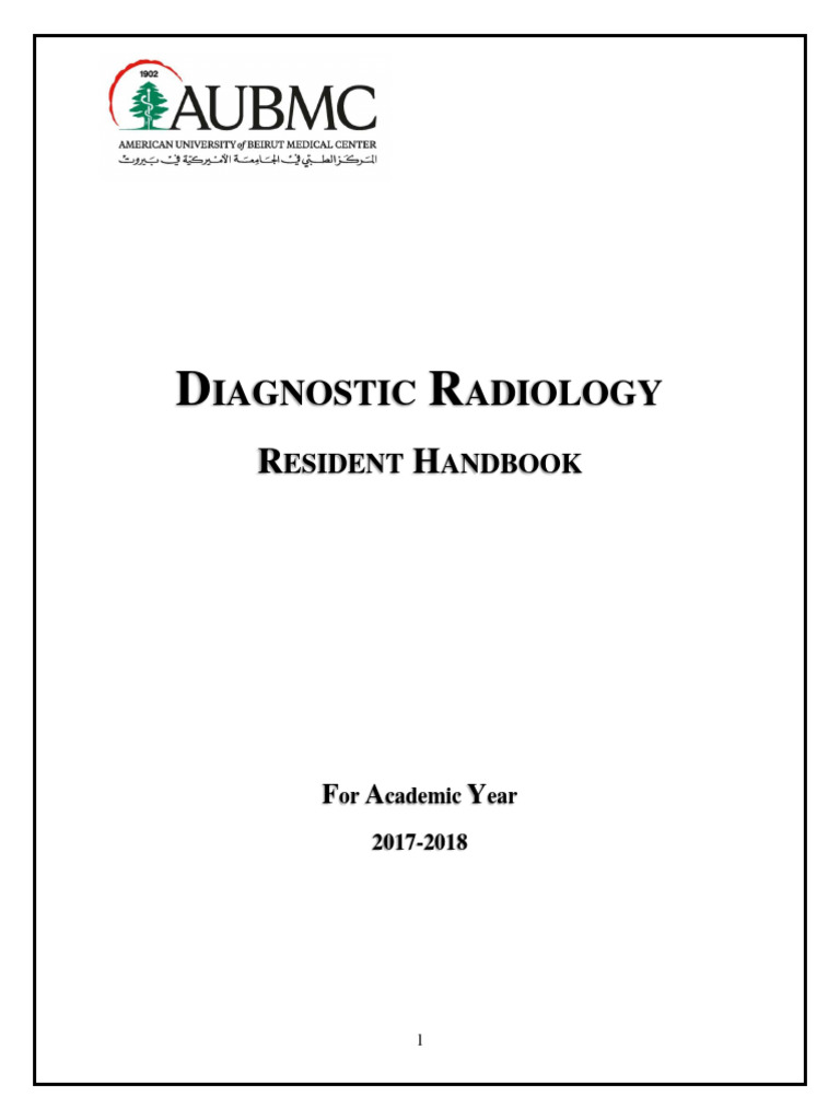 Diagnostic Radiology Resident Handbook 2017-2018 | PDF | Radiology ...