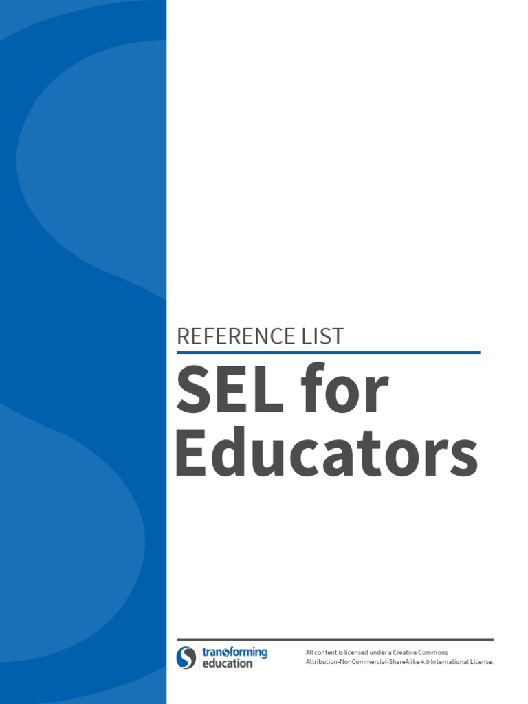 SEL For Educators - Reference List - VF | PDF | Positive Psychology | Teachers
