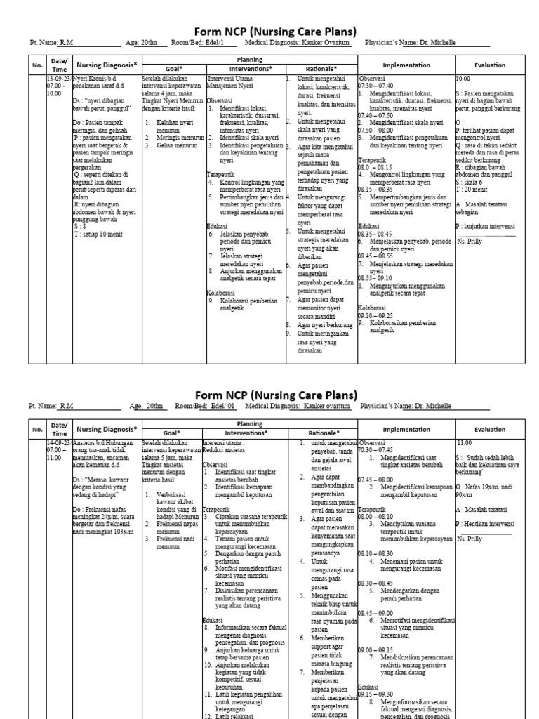 Form NCP Paliativ | PDF