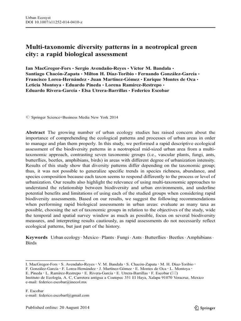 Multi Taxonomic Diversity Patterns in A | PDF | Regression Analysis ...