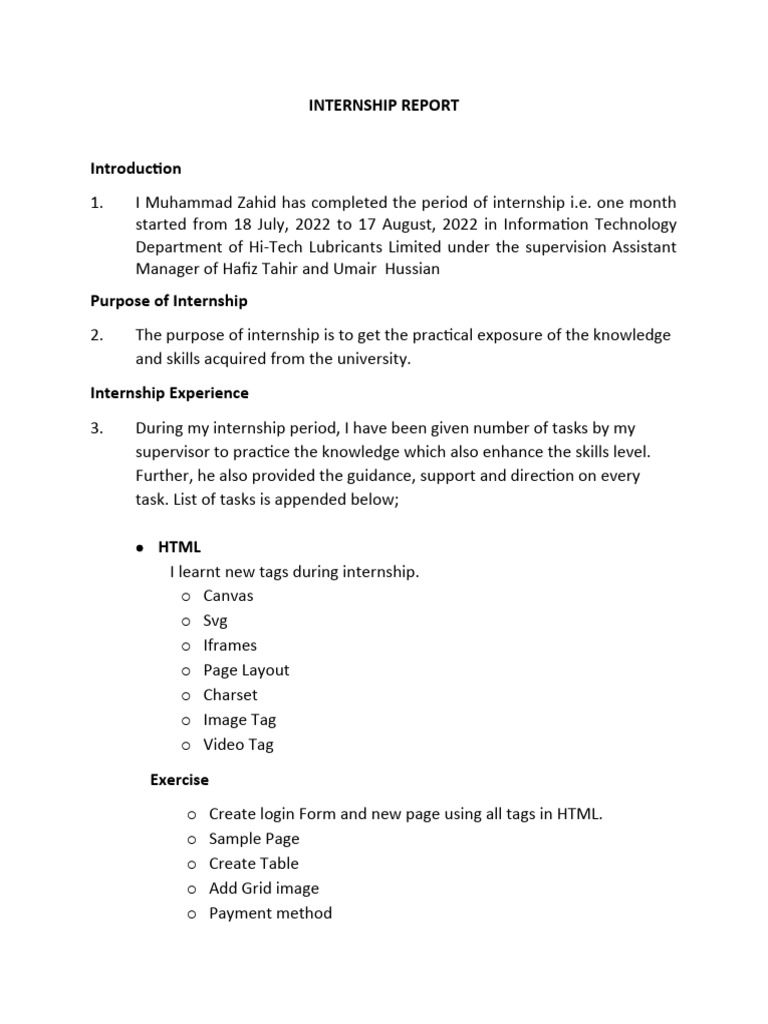 Internship Report 5 | PDF | Html Element | Bootstrap (Front End Framework)