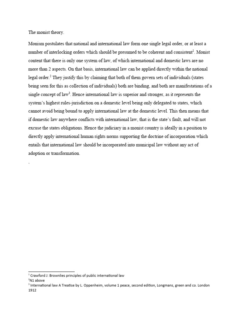 The Monist Theory | PDF