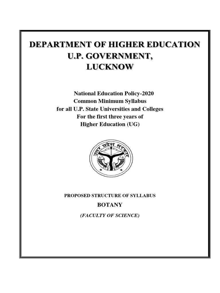 Botany Major Syllabus For U.G. (Session 2021-22) 183 | Download Free ...