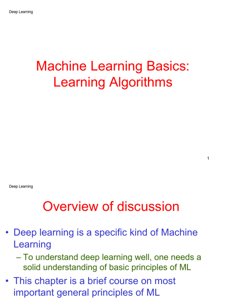 Machine Learning Basics | PDF | Machine Learning | Estimator