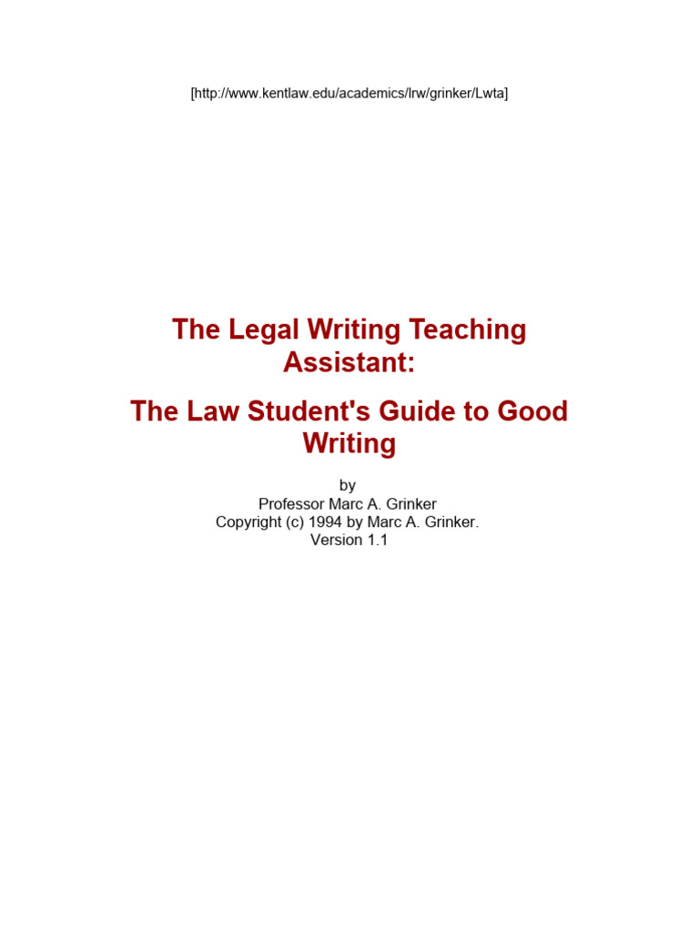 #LR&WThe Legal Writing Teaching Assistant MAGrinker | PDF | Comma ...