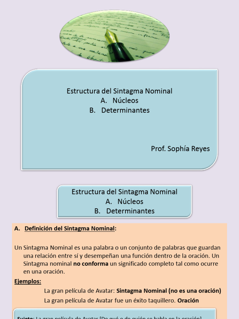 Sintagma Nominal Parte I | PDF | Pronombre | Adjetivo