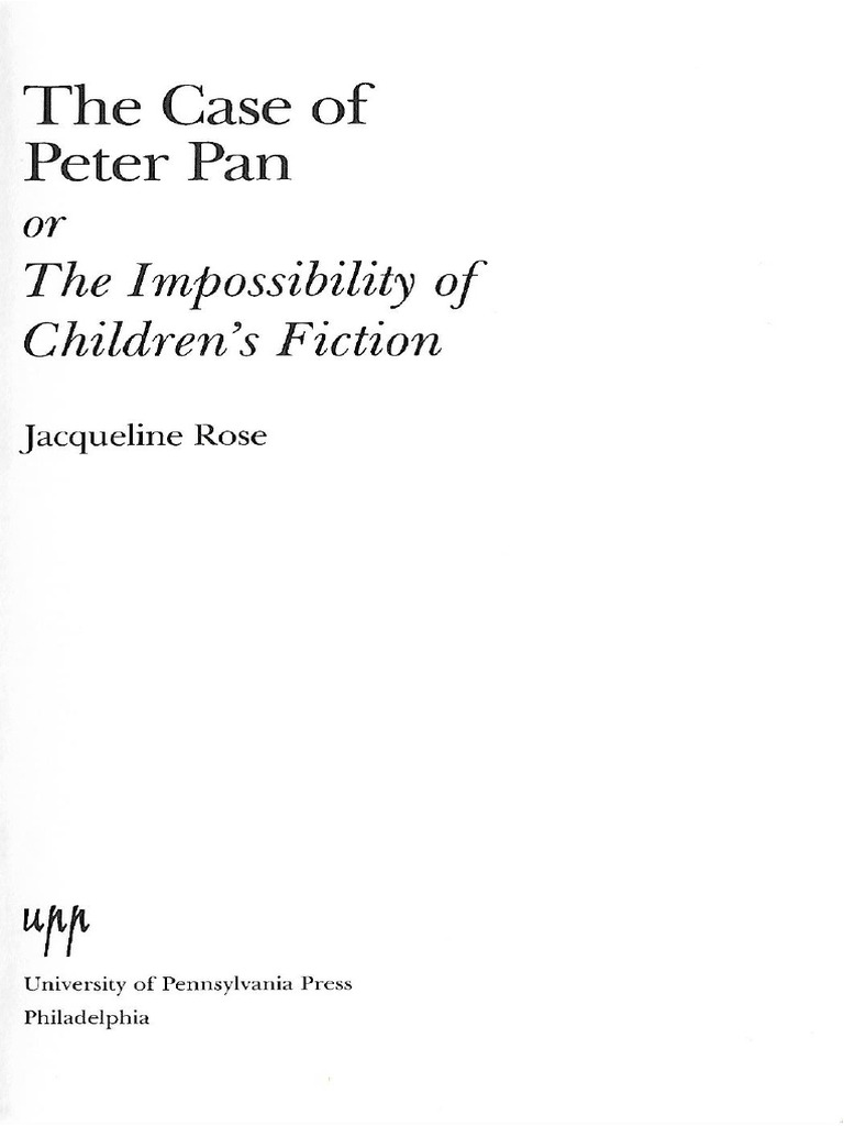 Rose - Peter Pan and The Literature For The Child | PDF