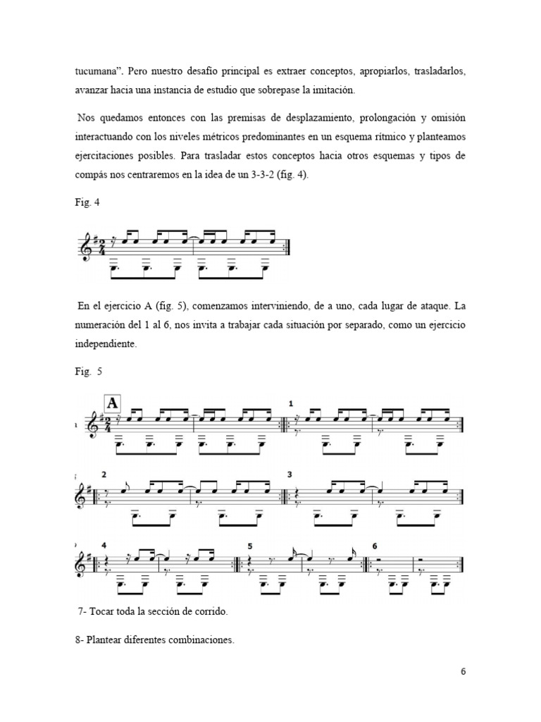 Ejercicios Milonga 1 | PDF | Ritmo | Composiciones Musicales