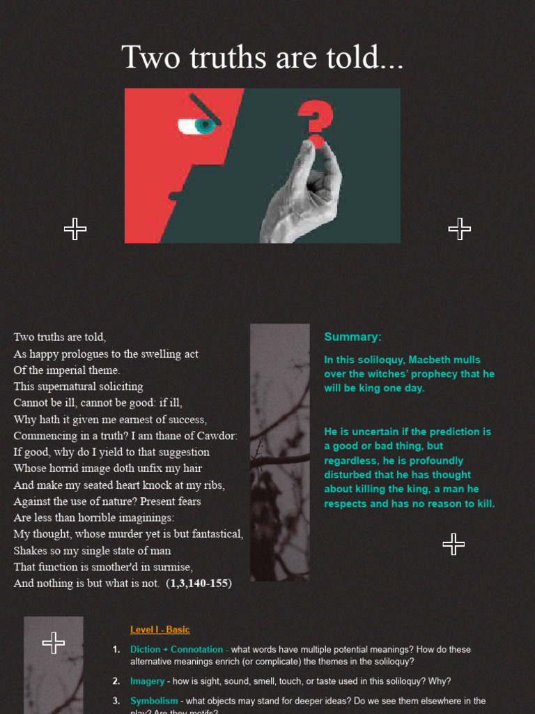 Macbeth Soliloquy Close Reading Presentation Pdf Macbeth