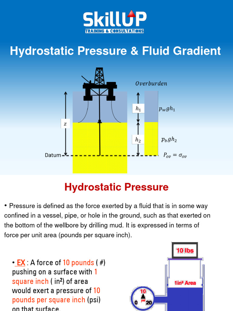 Hydrostatic Pressure Calculations Guide | PDF | Pressure | Density