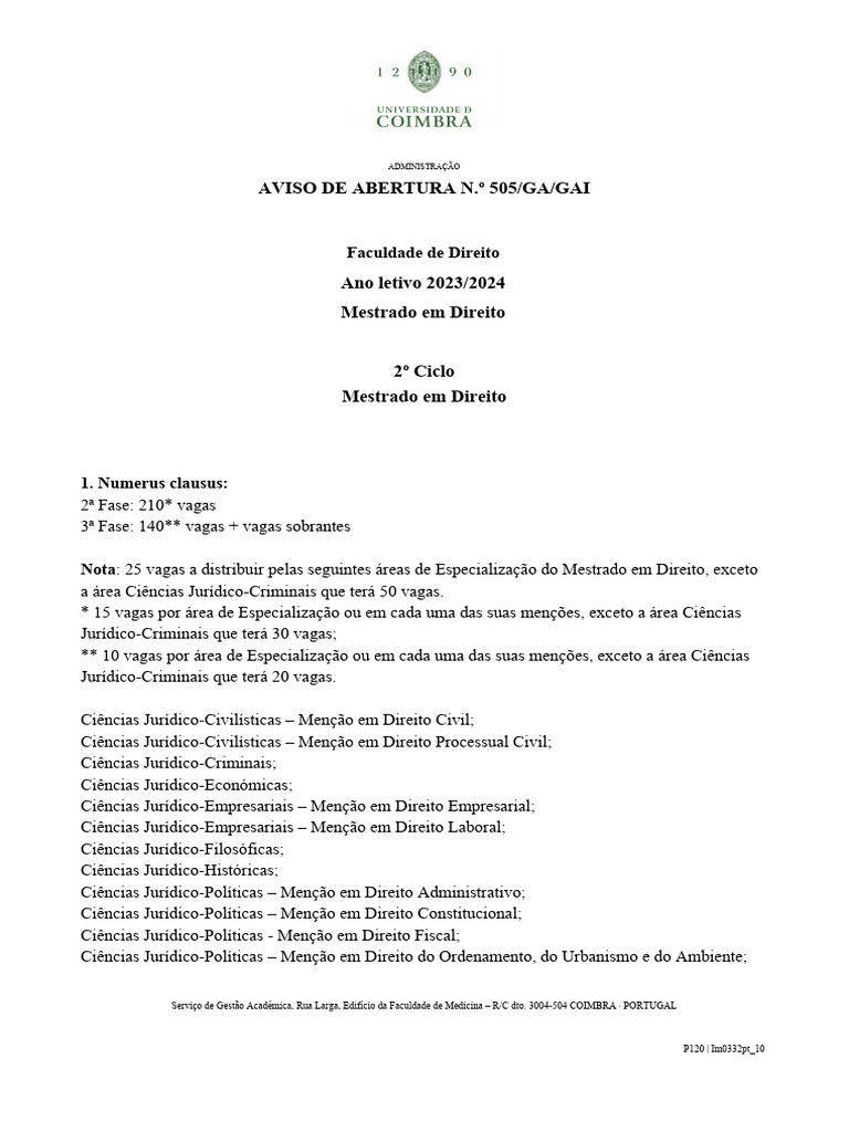 AvisoAbertura 2023 2024 MD 2C MD PT | PDF | Diploma acadêmico ...