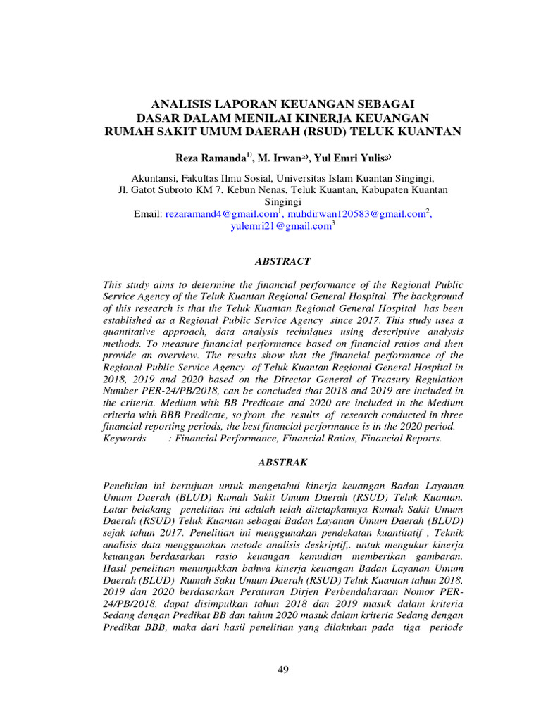 Jurnal Analisis Laporan Keuangan | PDF | Pengelolaan Keuangan & Uang