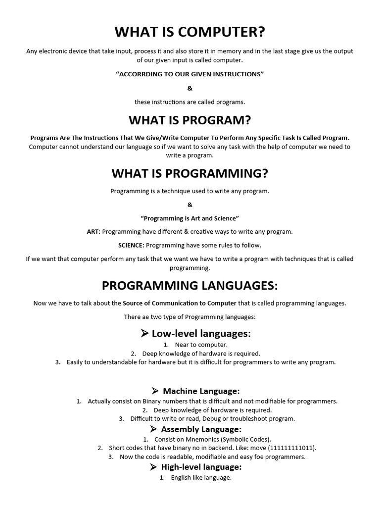Programming Fundamentals Lec1 Pdf Computer Programming Programming 5833