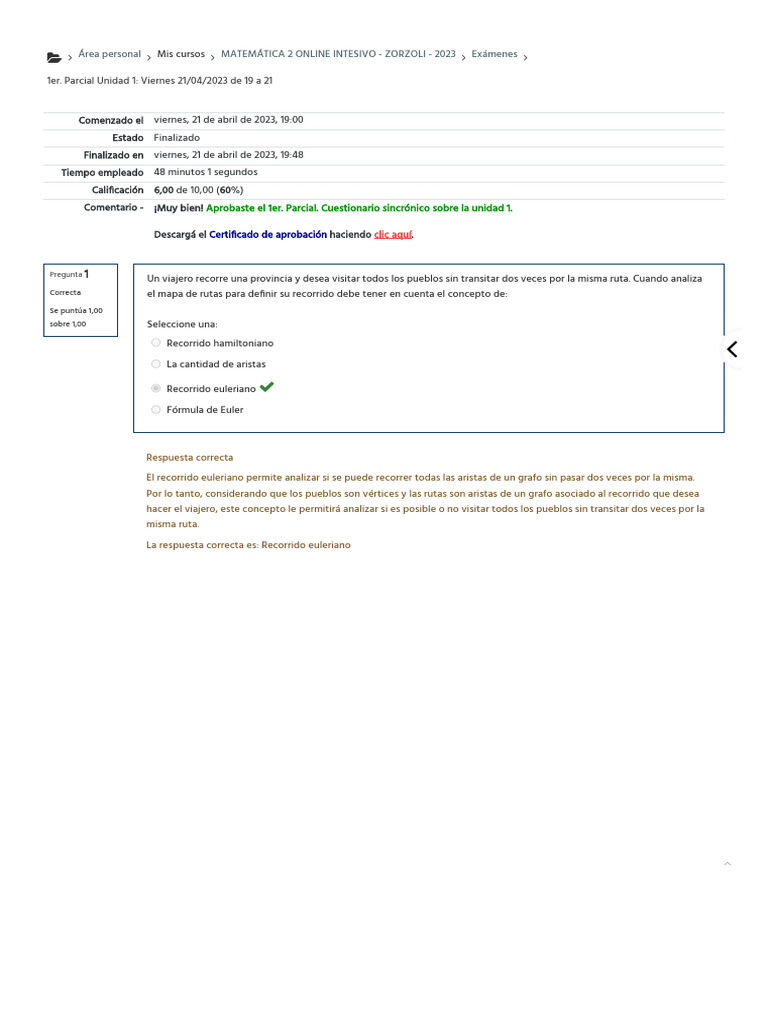 1er Parcial Grafos Simetria y Proporcion - Matematica Zorzoli 2 | PDF ...