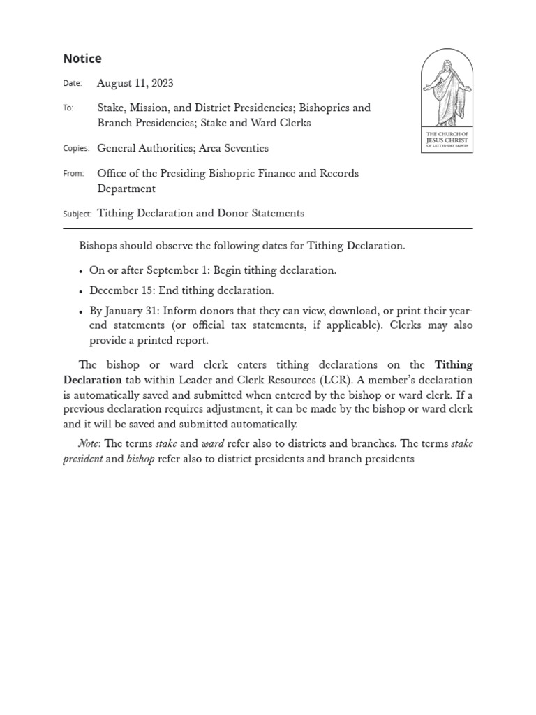 Notice: Declaration Tab Within Leader and Clerk Resources (LCR) - A ...