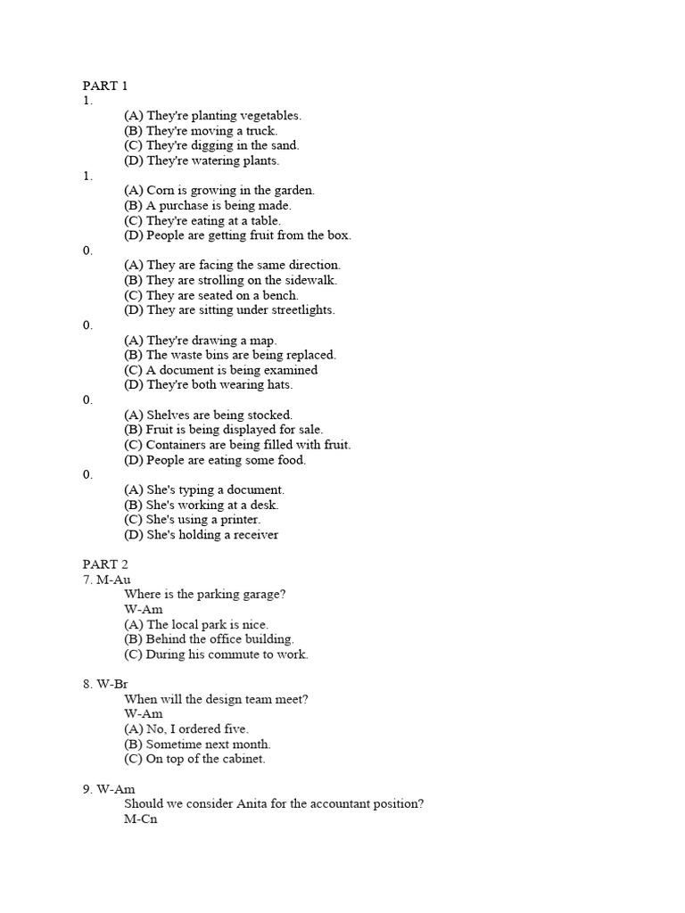 Transcript and Key Part 1-2 | PDF