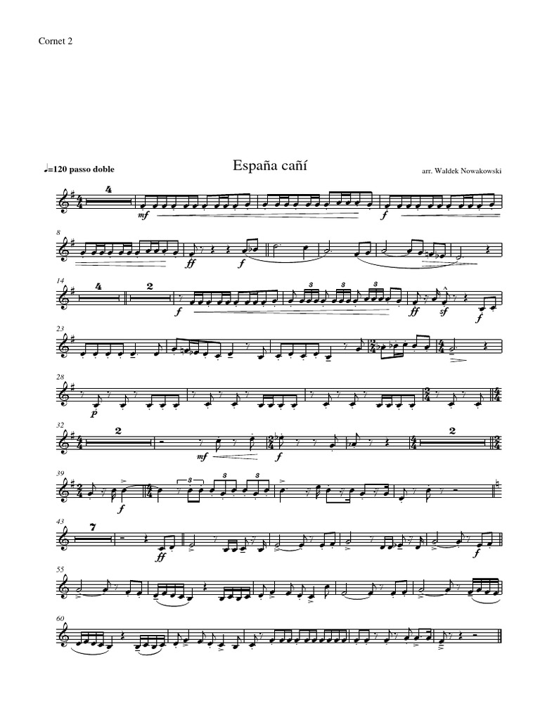 15 Espana Cani - Cornet 2 | PDF | Southern European Music | Spanish Music