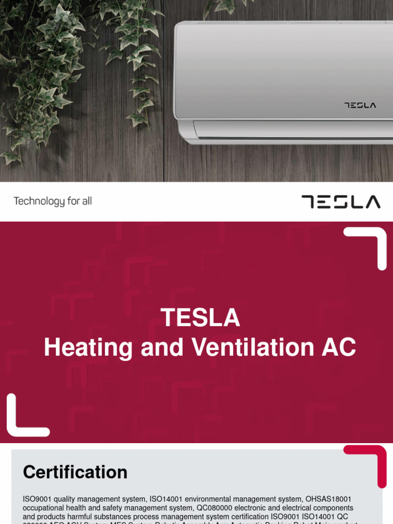Tesla Air To Air Heat Pump System | PDF | Duct (Flow) | Electricity