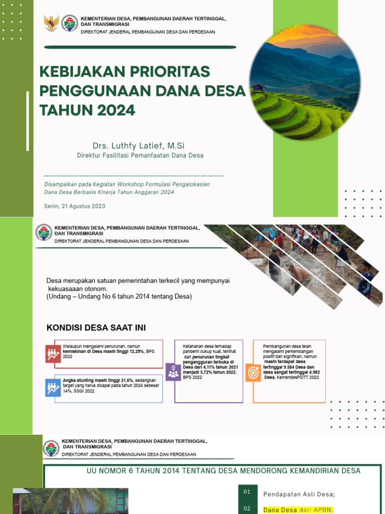 Desa Tahun 2024 (Workshop Formulasi Pengalokasian Dana D | PDF