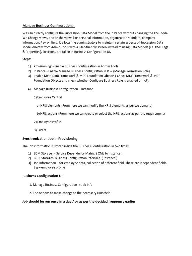 SAP SuccessFactors EC - Steps For Business Configuration - by Anustup ...