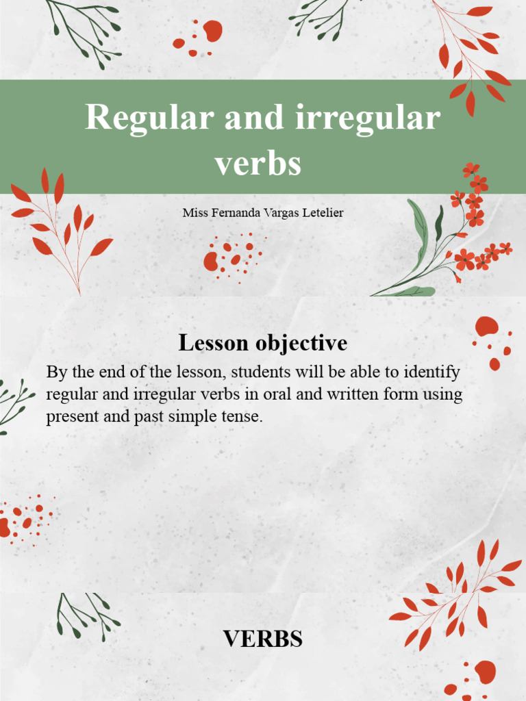 Regular and Irregular Verbs | PDF | Verb | Language Mechanics