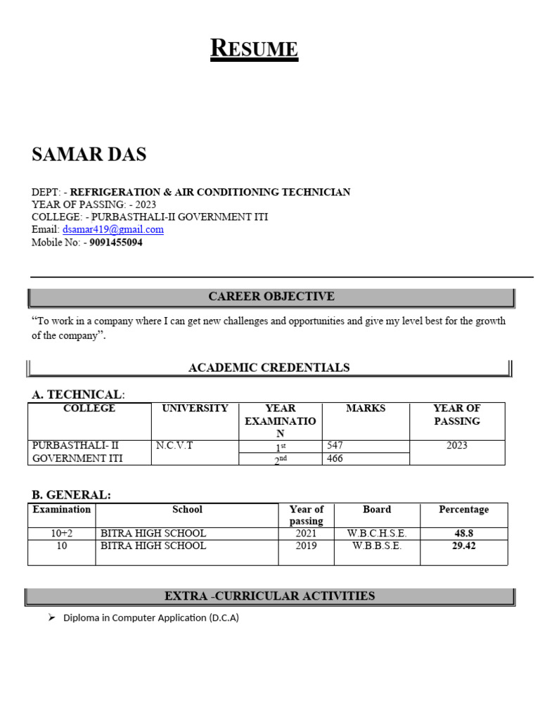 Samar CV | PDF