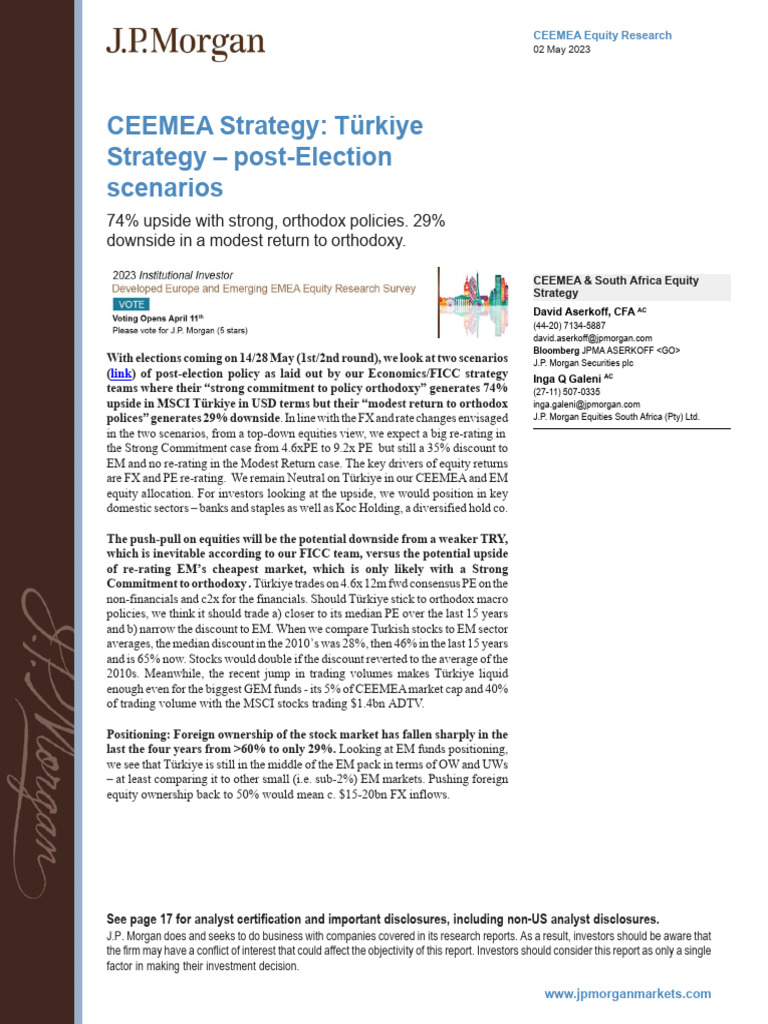 CEEMEA Strategy Türkiye Strategy - Post-Election Scenarios 74 | PDF ...