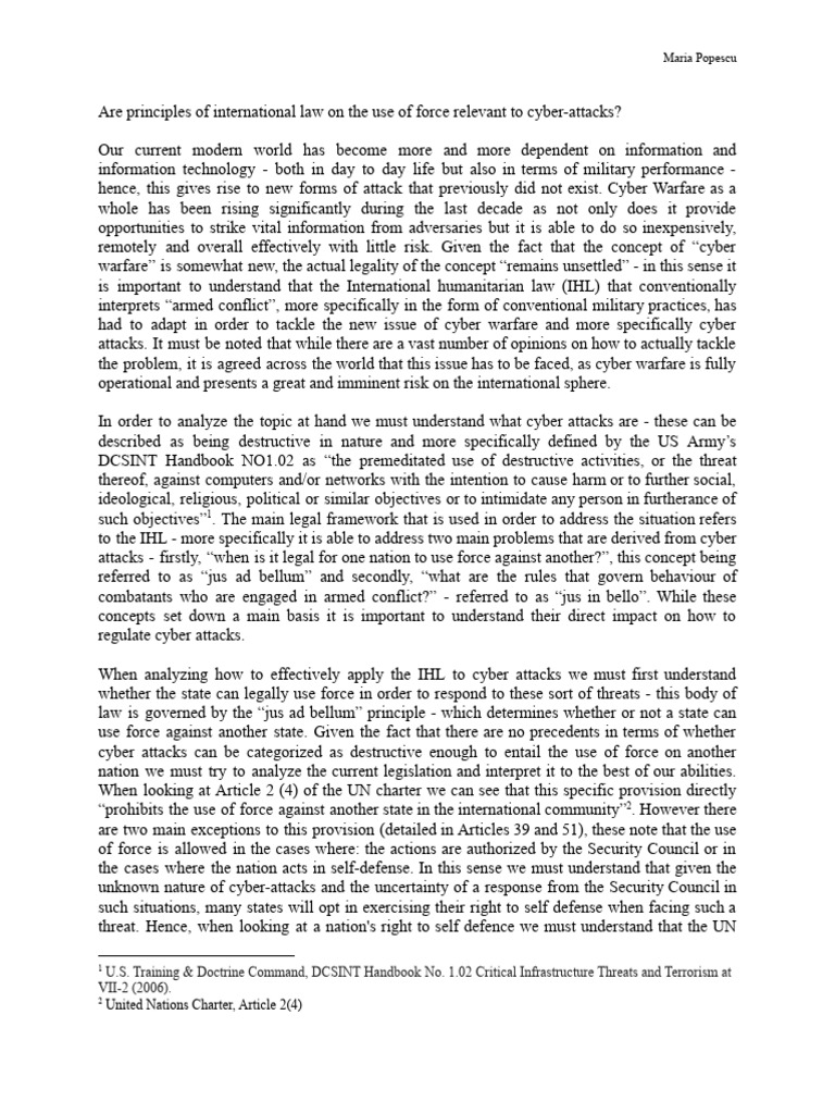 Topic Paper | PDF | Security | Cyberwarfare