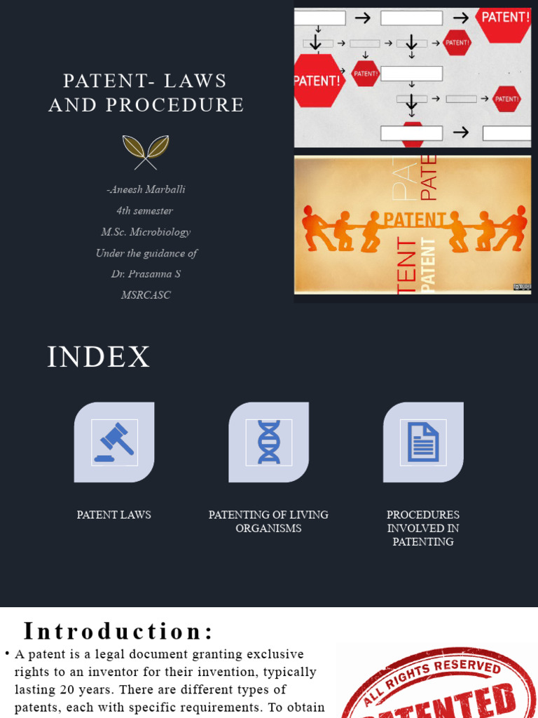 Patent - Laws and Procedure - Aneesh Marballi | PDF | Patent | Prior Art