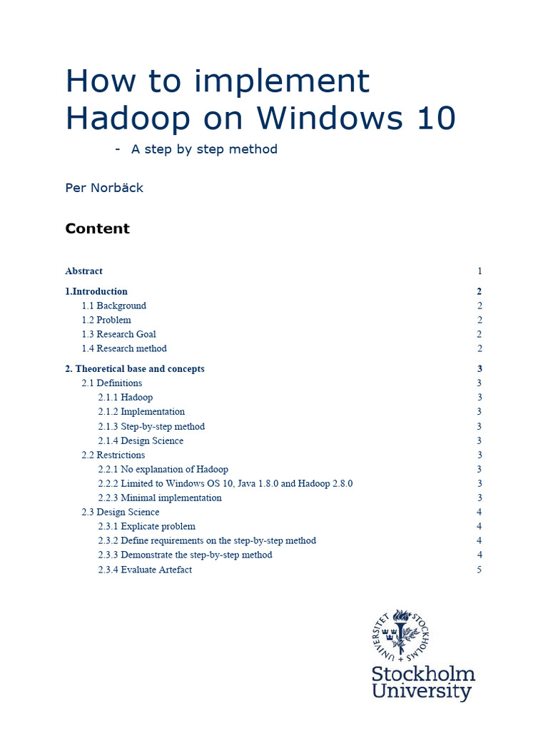 How To Implement Hadoop On Windows 10 A | PDF | Apache Hadoop | Computer File