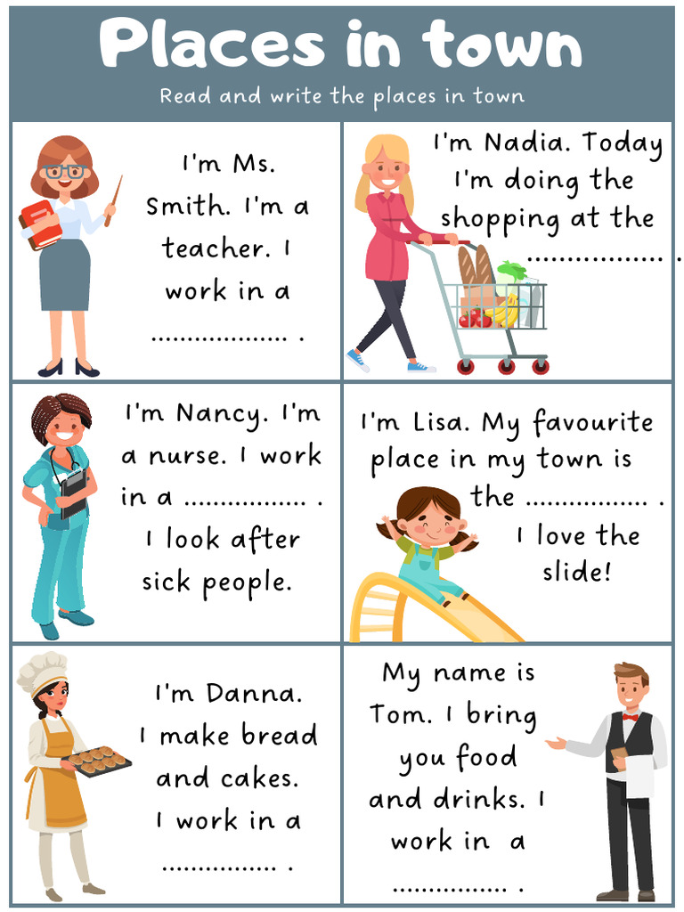 Places in Town Worksheet Efl | PDF