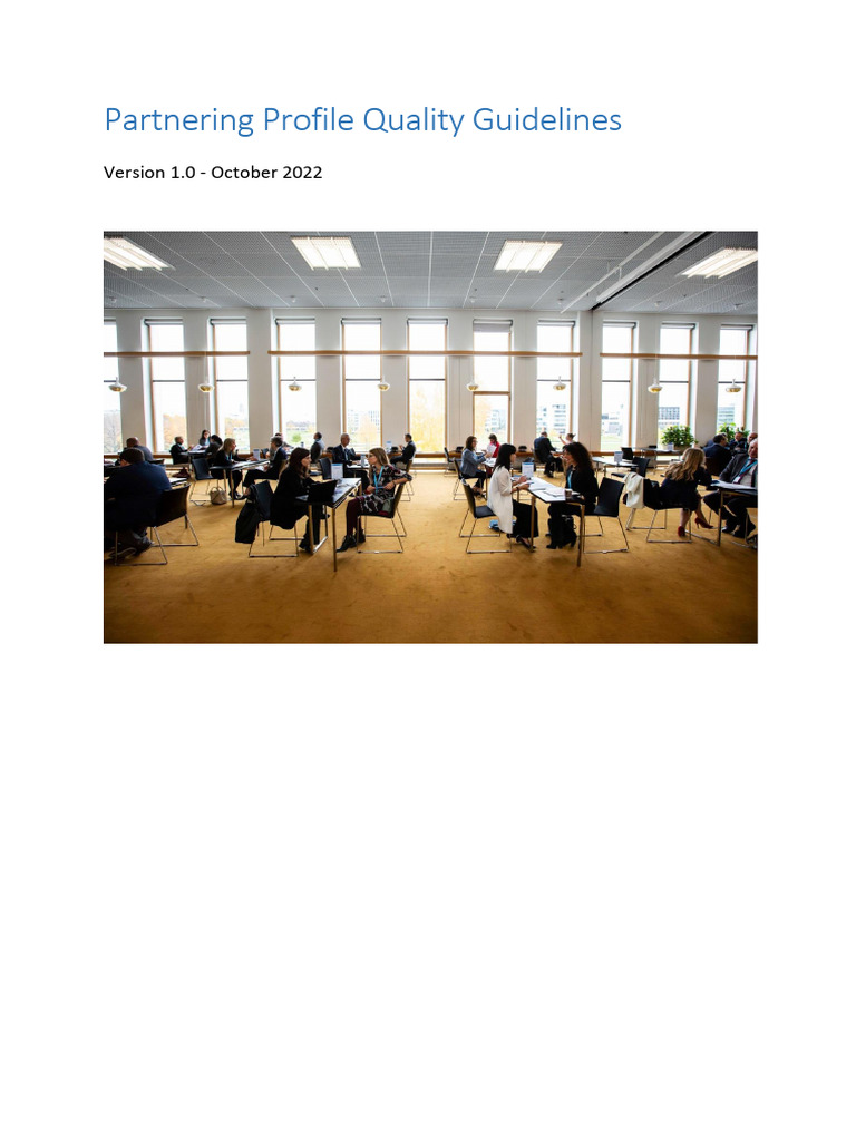 Partnering Profile Quality Guidelines v1.0 - For Publication | PDF ...