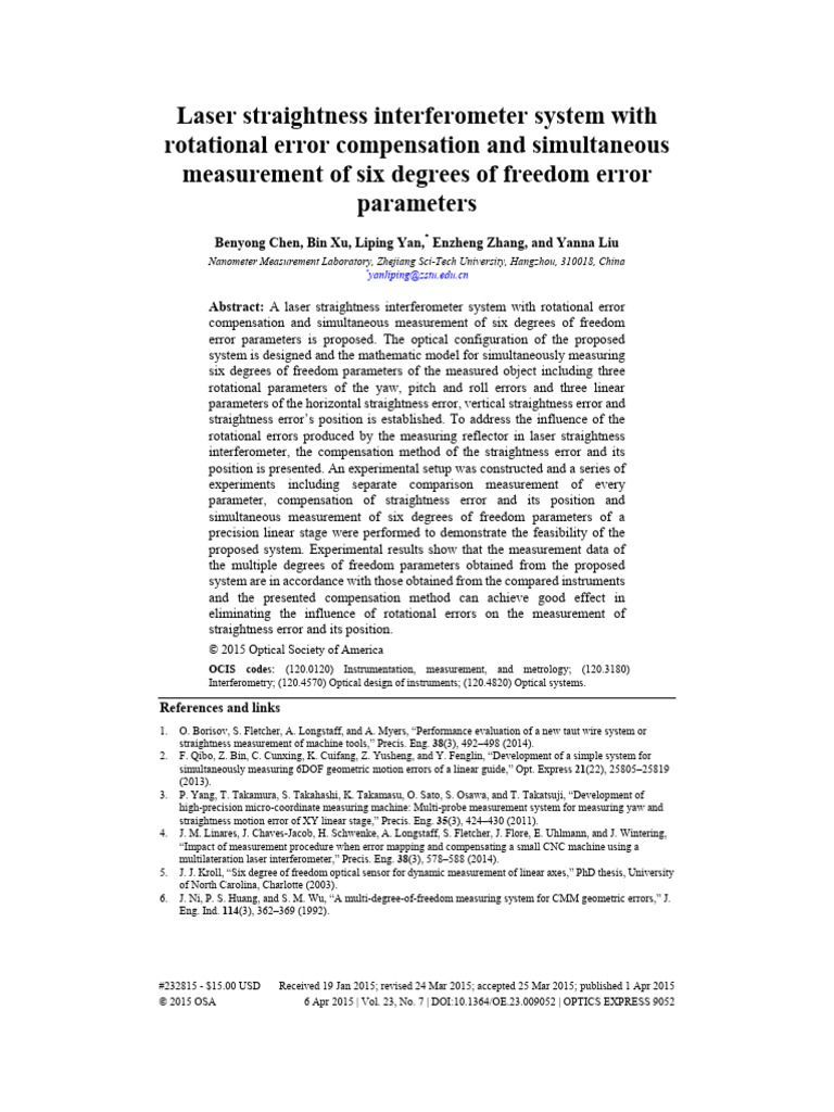 Oe 23 7 9052 | PDF | Interferometry | Optics