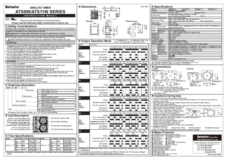 Autonics Ats8w Manual | PDF