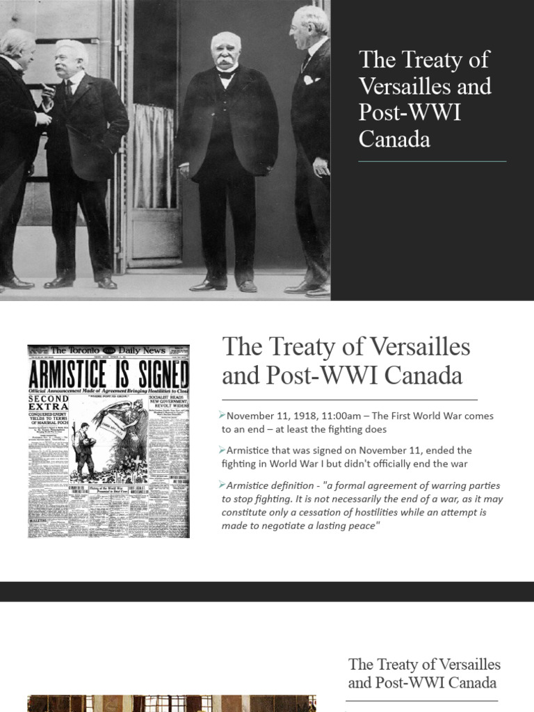 The Treaty of Versailles and Post-WWI Canada | PDF | Treaty Of ...