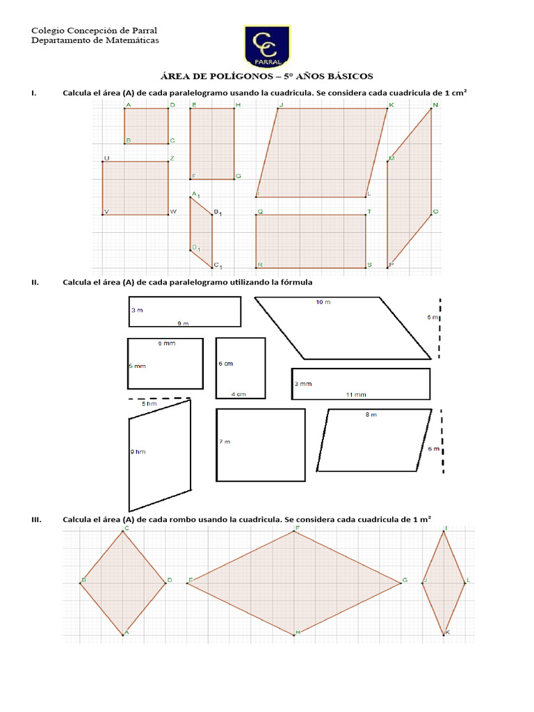 Guía de Área de Polígonos | PDF