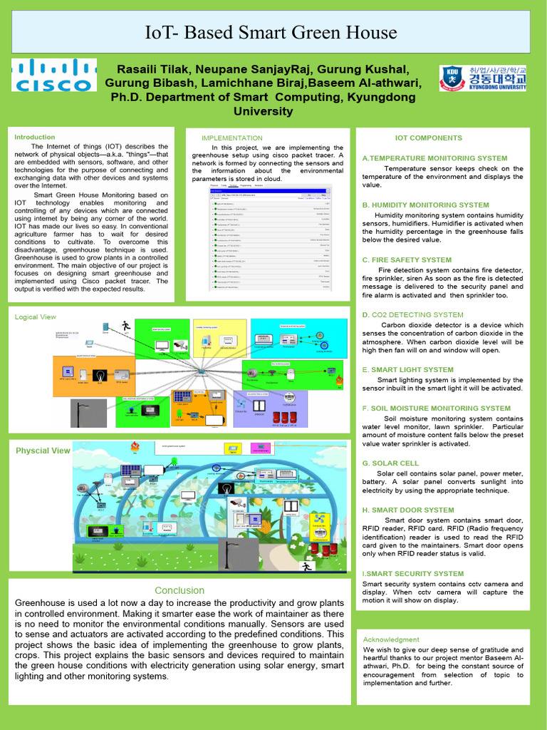 IOT POSTER (Smart Greenhouse) | PDF | Security Alarm | Greenhouse
