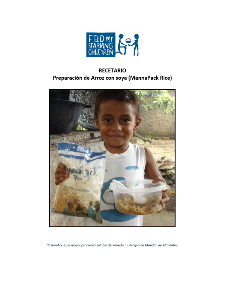 Preparación de MannaPack Rice y Soya | PDF | Alimentos | Vitamina