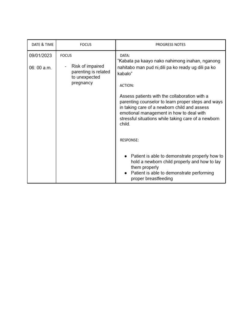 FDAR Charting for Newborn Care | PDF | Wellness