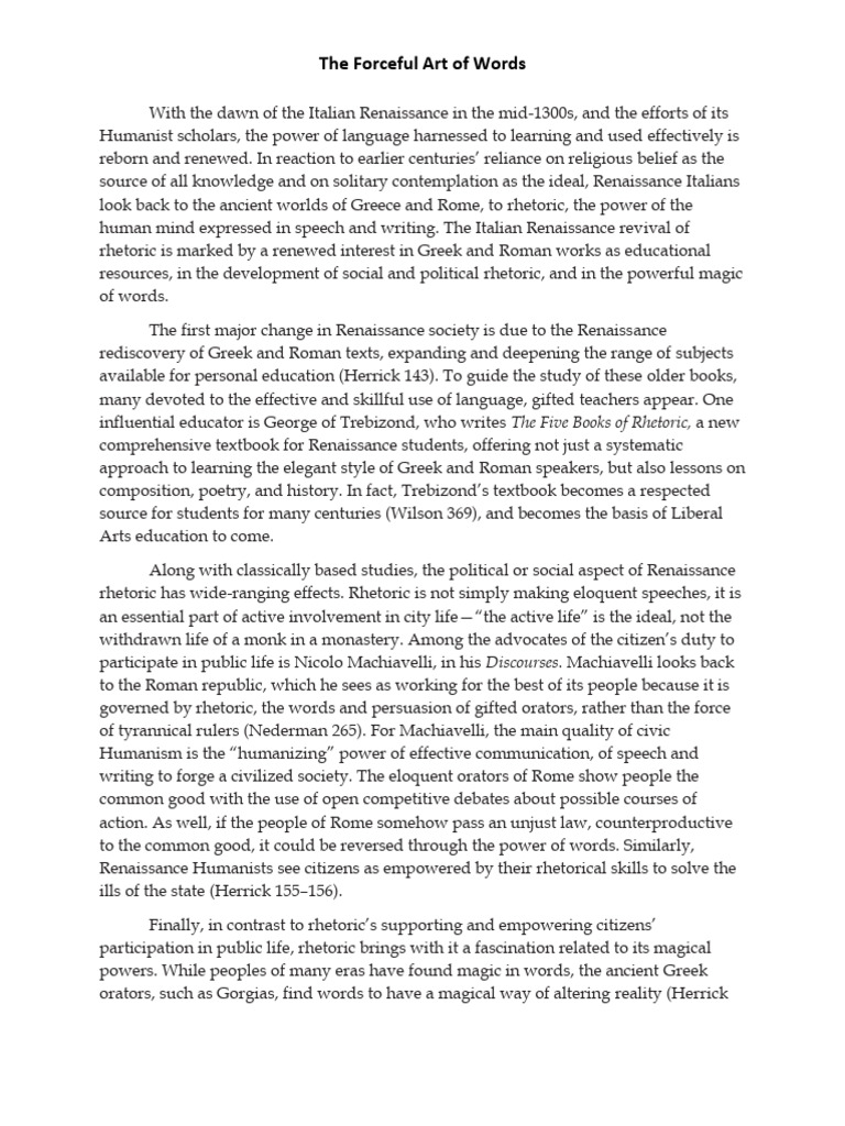 The Forceful Art of Words | PDF | Rhetoric | Renaissance