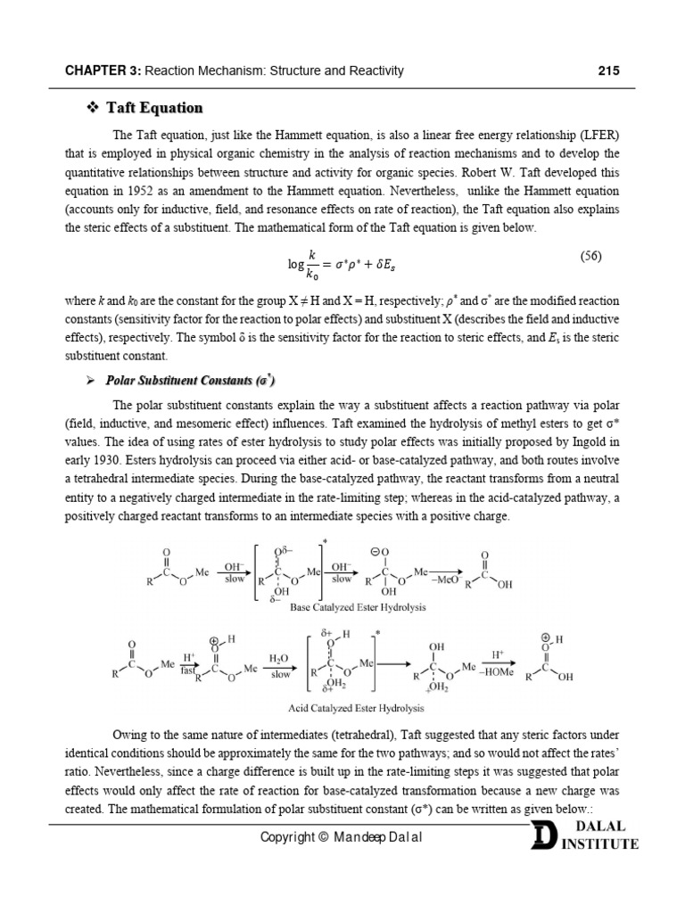 ATOOCV1 3 15 Taft Equation | PDF | Chemistry | Physical Sciences