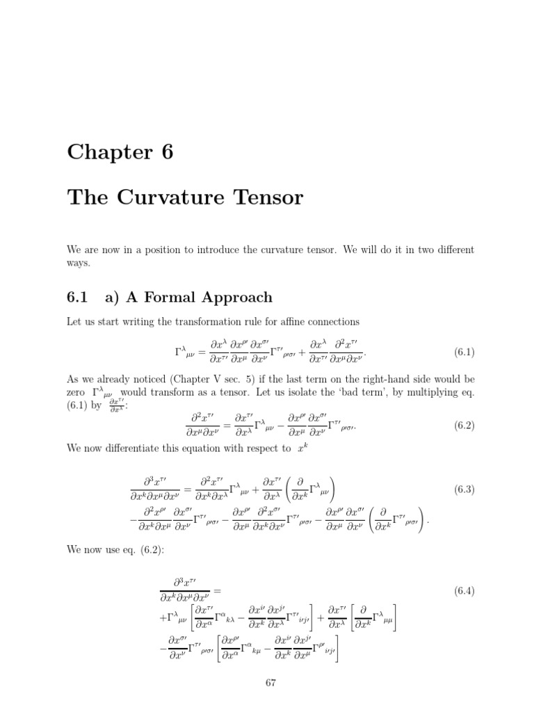 Derivation of Riemannian Curvature | PDF | Tensor | Multivariable Calculus