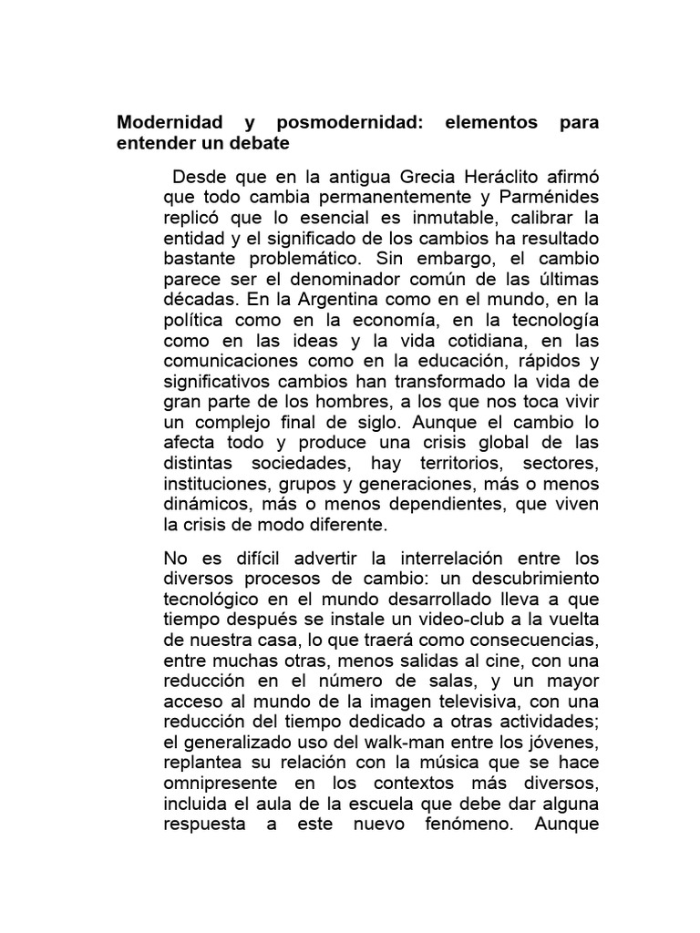 Modernidad y Posmodernidad Filosofia | PDF | Empirismo | Karl Marx