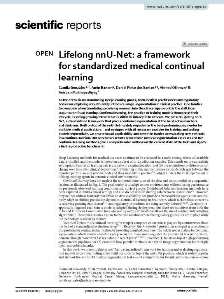 Lifelong Nnu Net: A Framework For Standardized Medical Continual ...